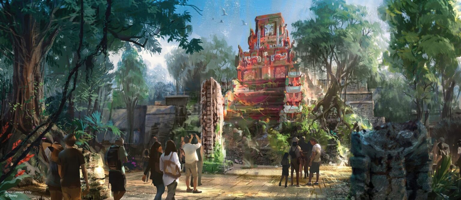 Mayan Temple for Future Indiana Jones Ride Begins to Take Shape at ...
