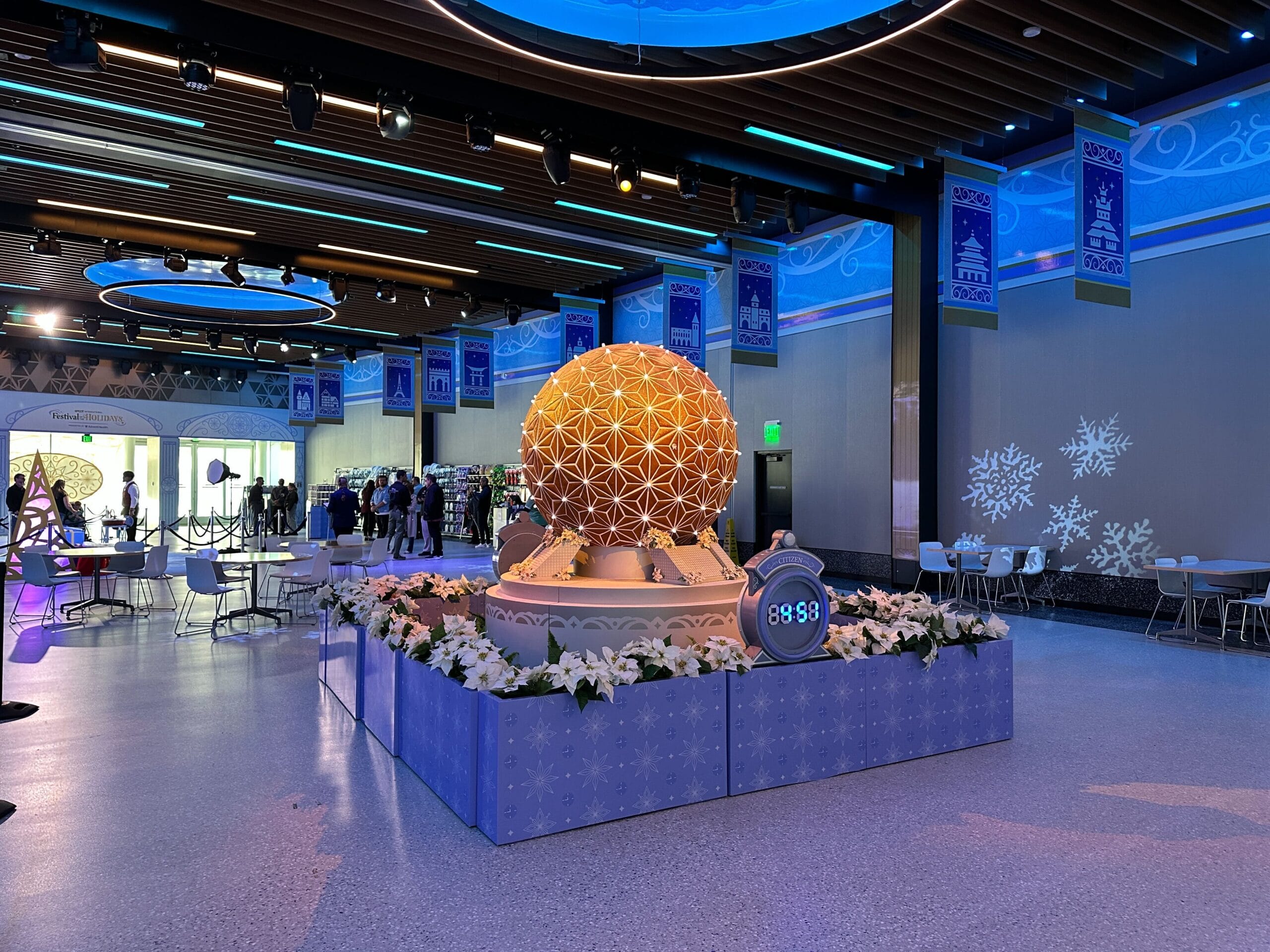 Santa Claus Meet and Greet, Spaceship Earth Gingerbread Display in ...