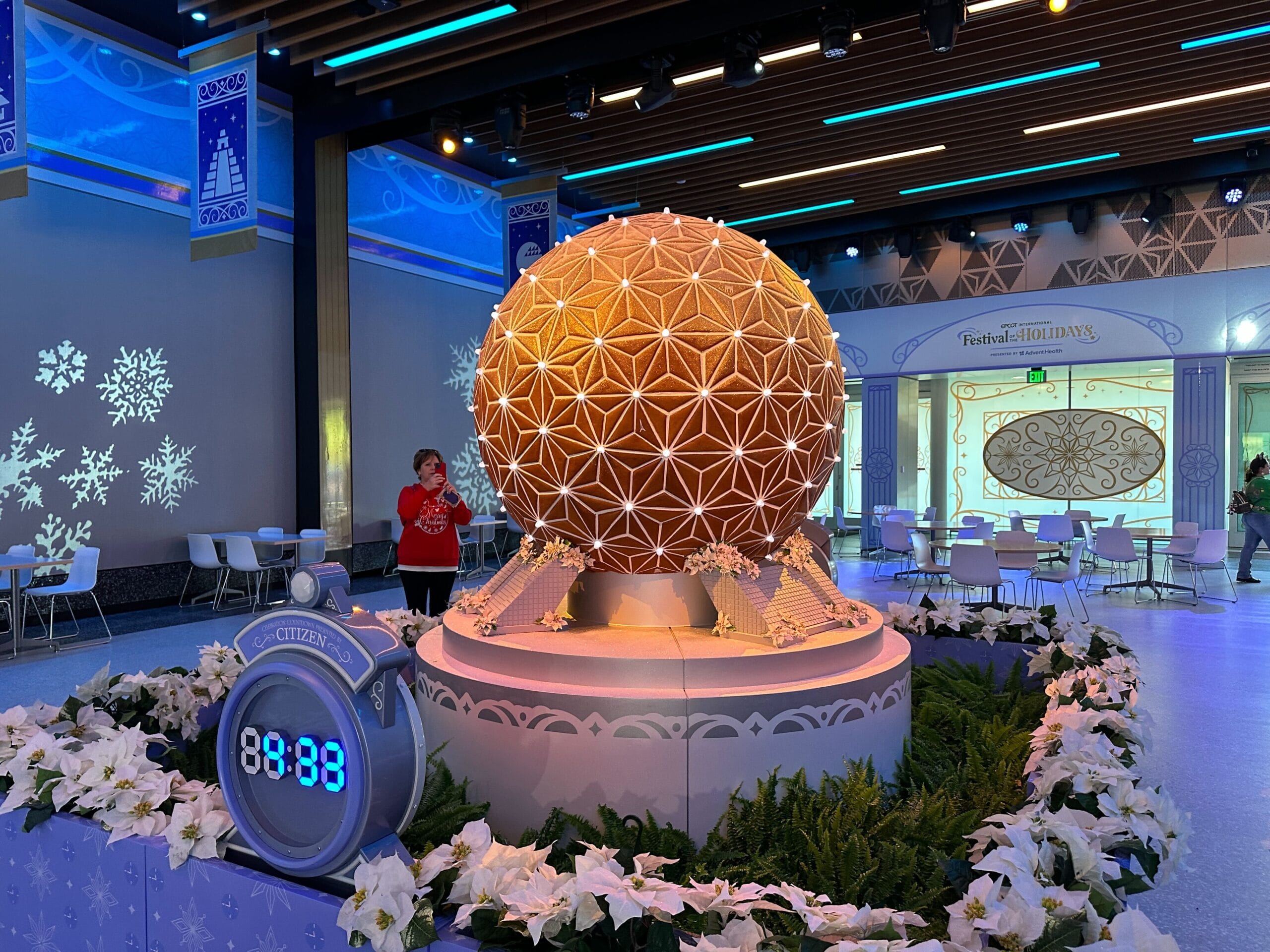 Santa Claus Meet and Greet, Spaceship Earth Gingerbread Display in ...