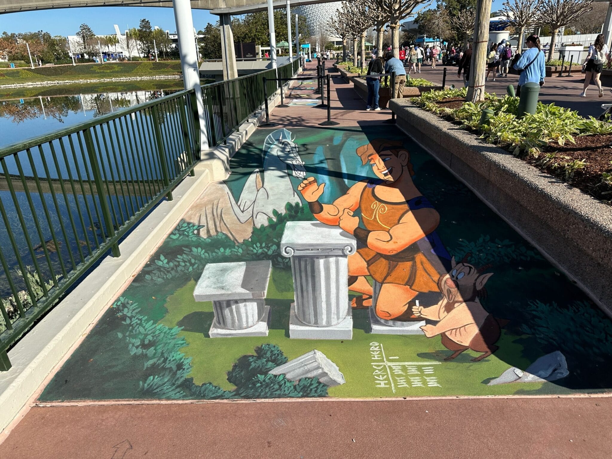 Chalk Art Including Hercules Photo Op Debuts at 2026 EPCOT ...