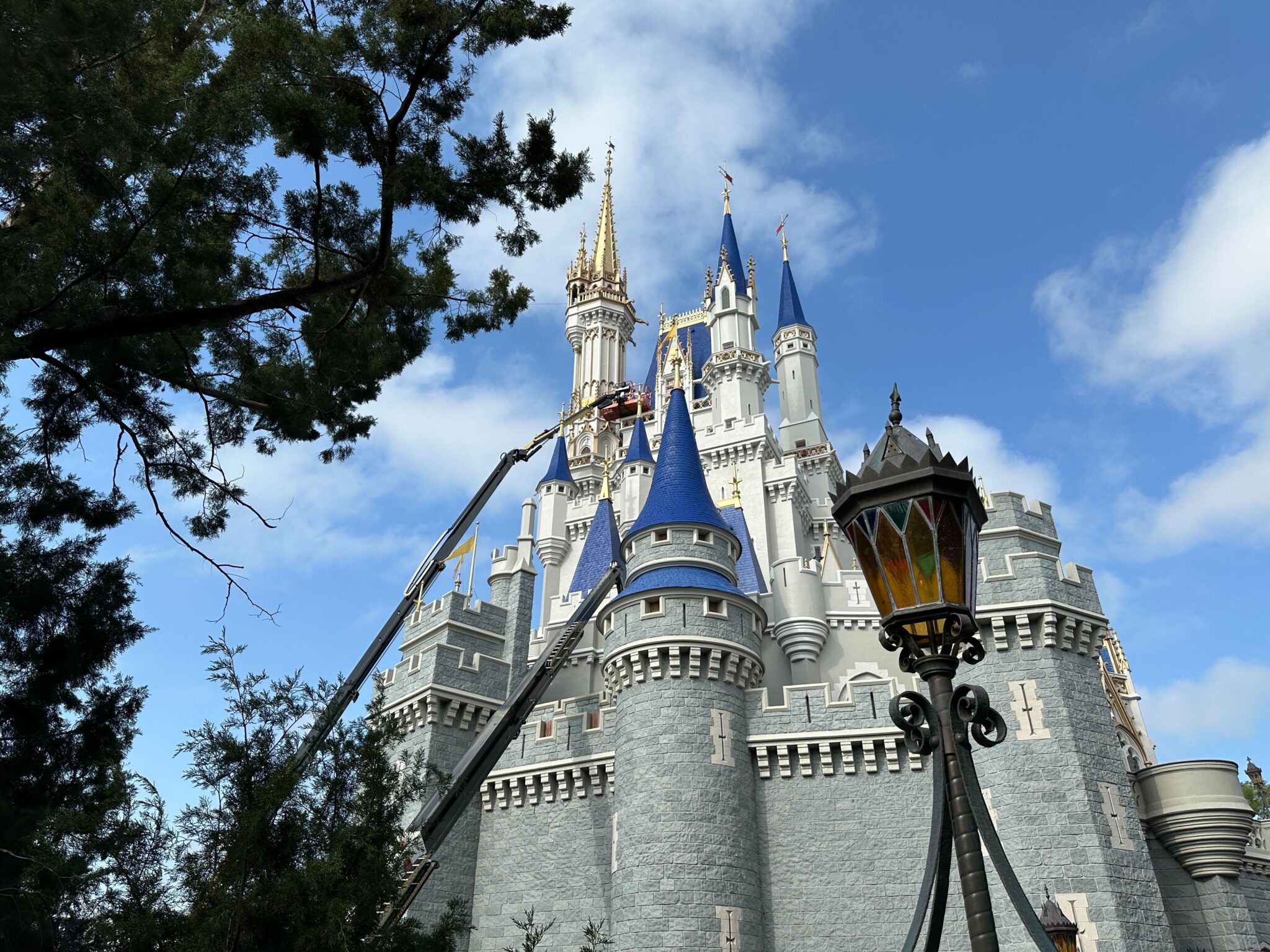 Cinderella Castle Paint Project Shows More Blue Turrets - Disney by Mark