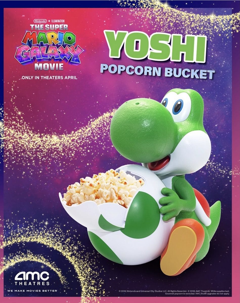 ‘Super Mario Galaxy Movie’ Yoshi Popcorn Bucket Debuting at AMC ...