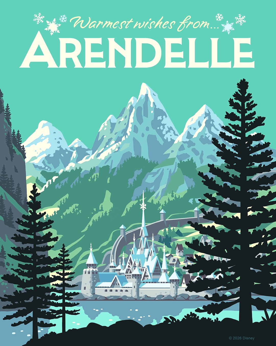 Disney Shares Travel Poster Art of Popular Movie Locations - Disney by Mark