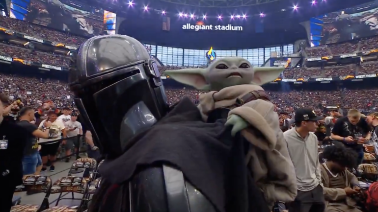 The Mandalorian and Grogu Appear at WrestleMania - Disney by Mark