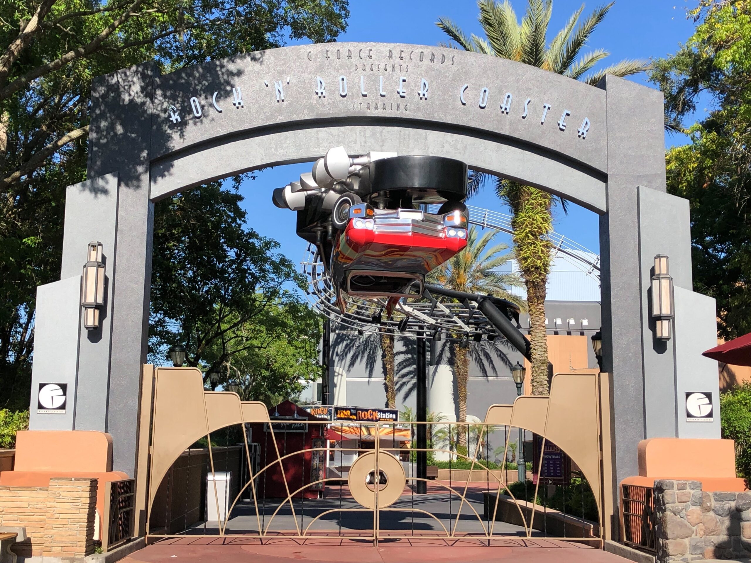 Rock 'n' Roller Coaster Archway Painted to Match Building - WDW News Today