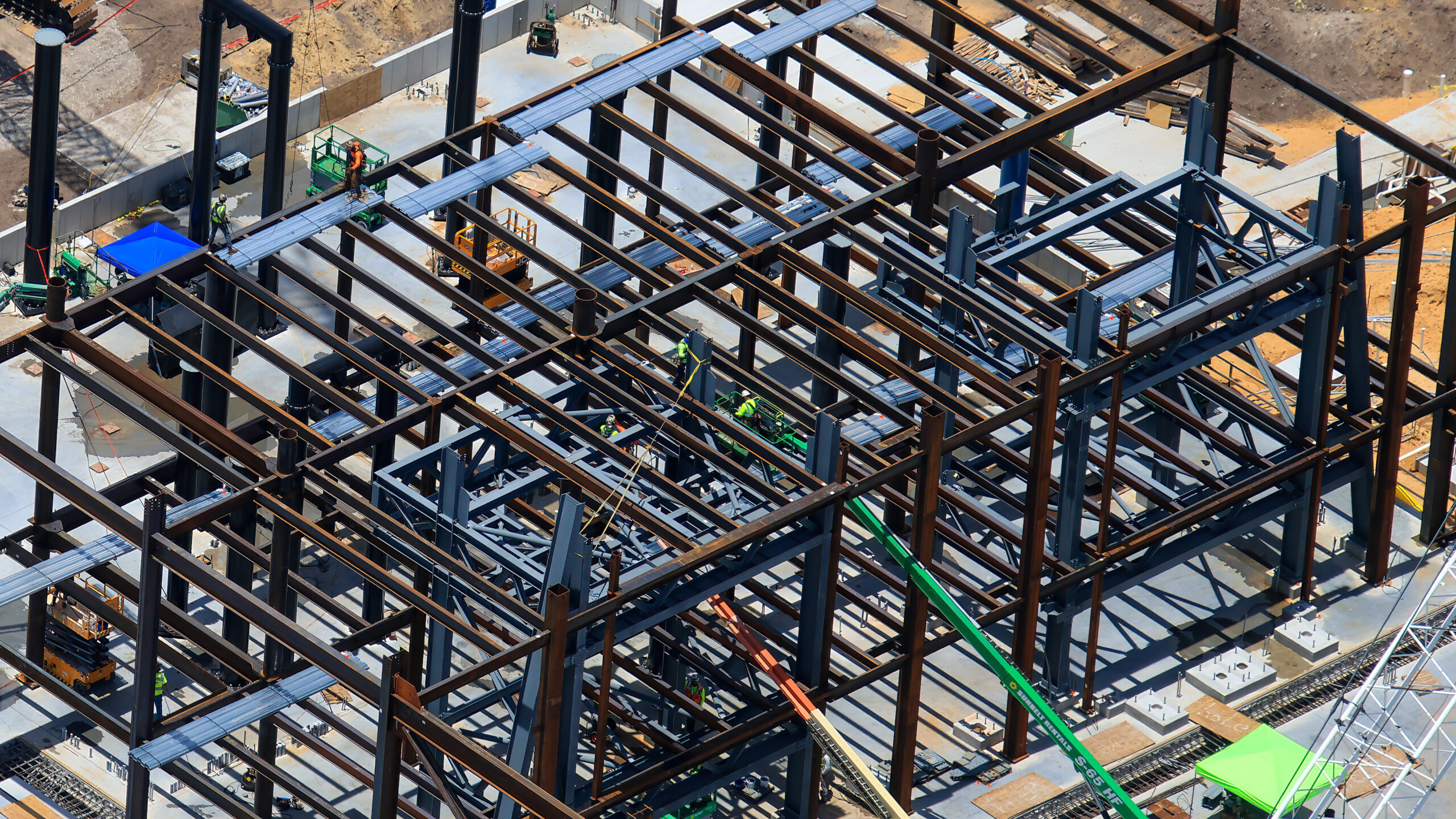 Massive Steel Frame Rises for Monsters, Inc. Roller Coaster at Disney’s ...