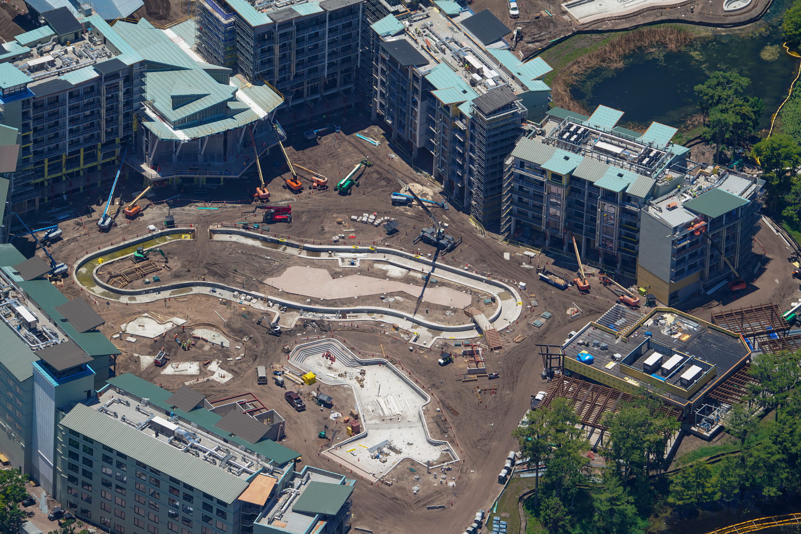 Aerial Photos Show Steady Progress at Lakeshore Lodge at Walt Disney ...
