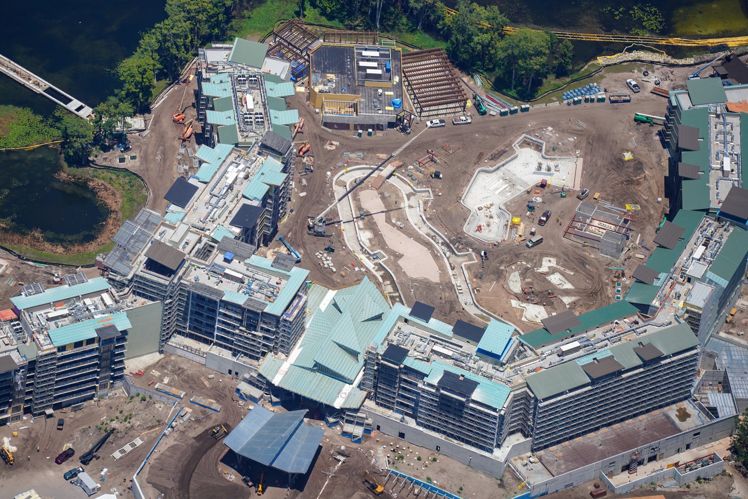 Aerial Photos Show Steady Progress at Lakeshore Lodge at Walt Disney ...