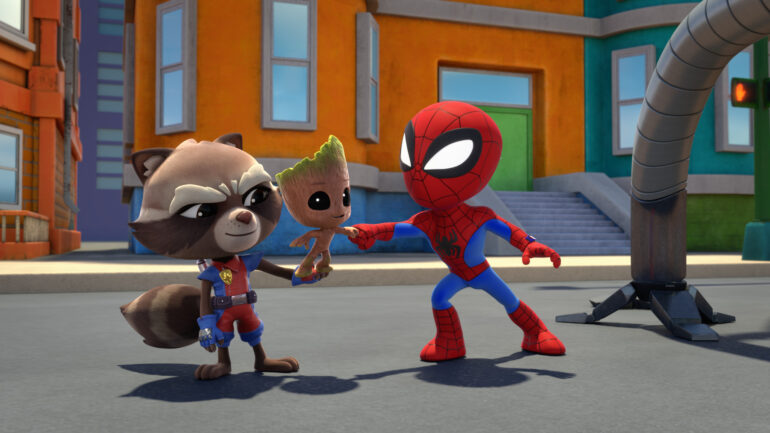 Rocket, Groot, Mr. Fantastic, and Silk Join ‘Marvel’s Spidey and his ...
