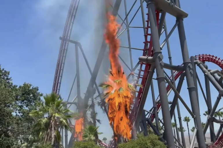 Fire Breaks Out Next to X2 Coaster at Six Flags Magic Mountain - Disney ...