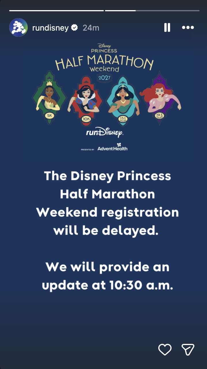 Disney Princess Half Marathon Weekend 2027 Registration Delayed - WDW ...
